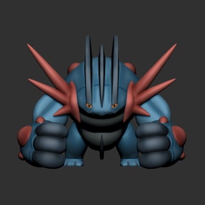 MEGA SWAMPERT Figurine Model Multiple Sizes Fully Colored or Uncolored ...