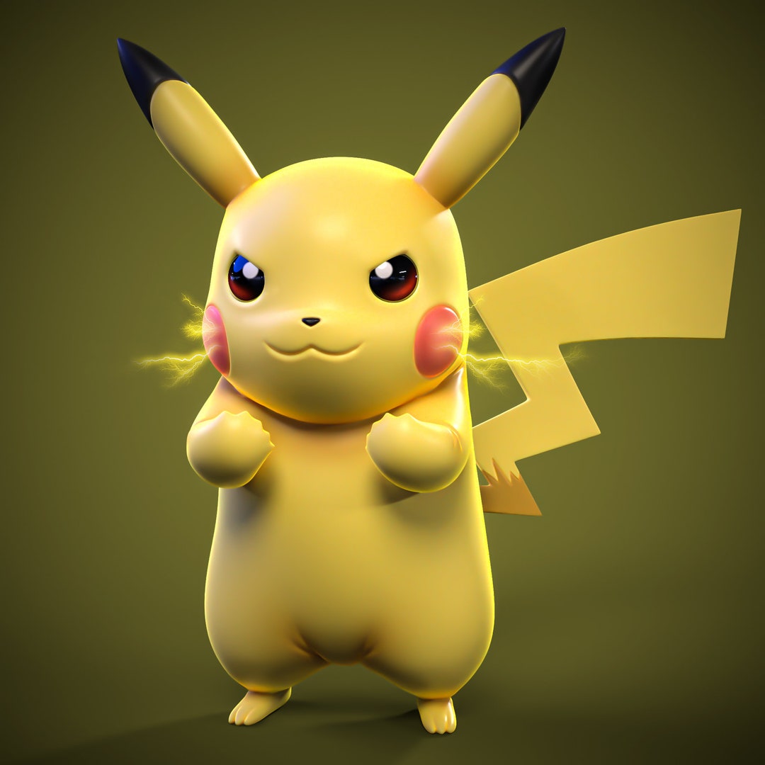 PIKACHU Figurine Model Multiple Sizes Fully Colored or Uncolored - Etsy