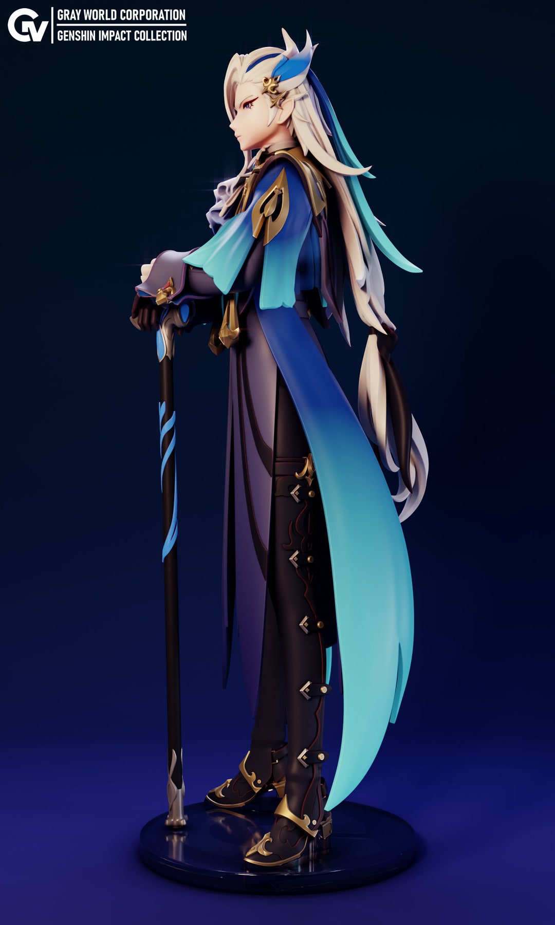 Neuvillette Genshin Impact Model Figure Fully Colored or DIY Unpainted ...