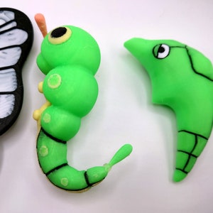 Caterpie Metapod Butterfree Model Figure Fully Colored or DIY Unpainted ...