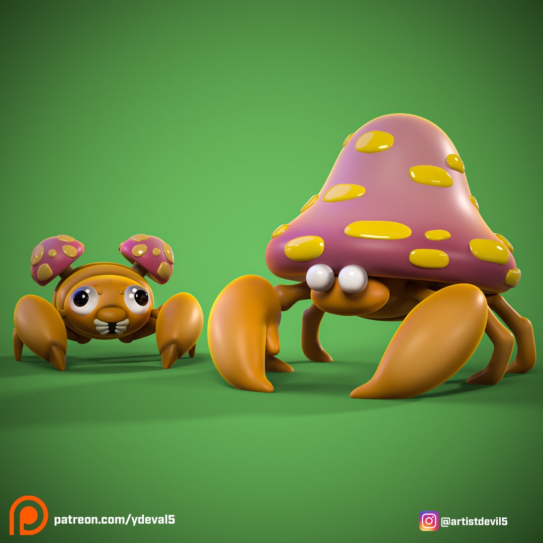 PARAS AND PARASECT Figurine Model Multiple Sizes Fully Colored or ...