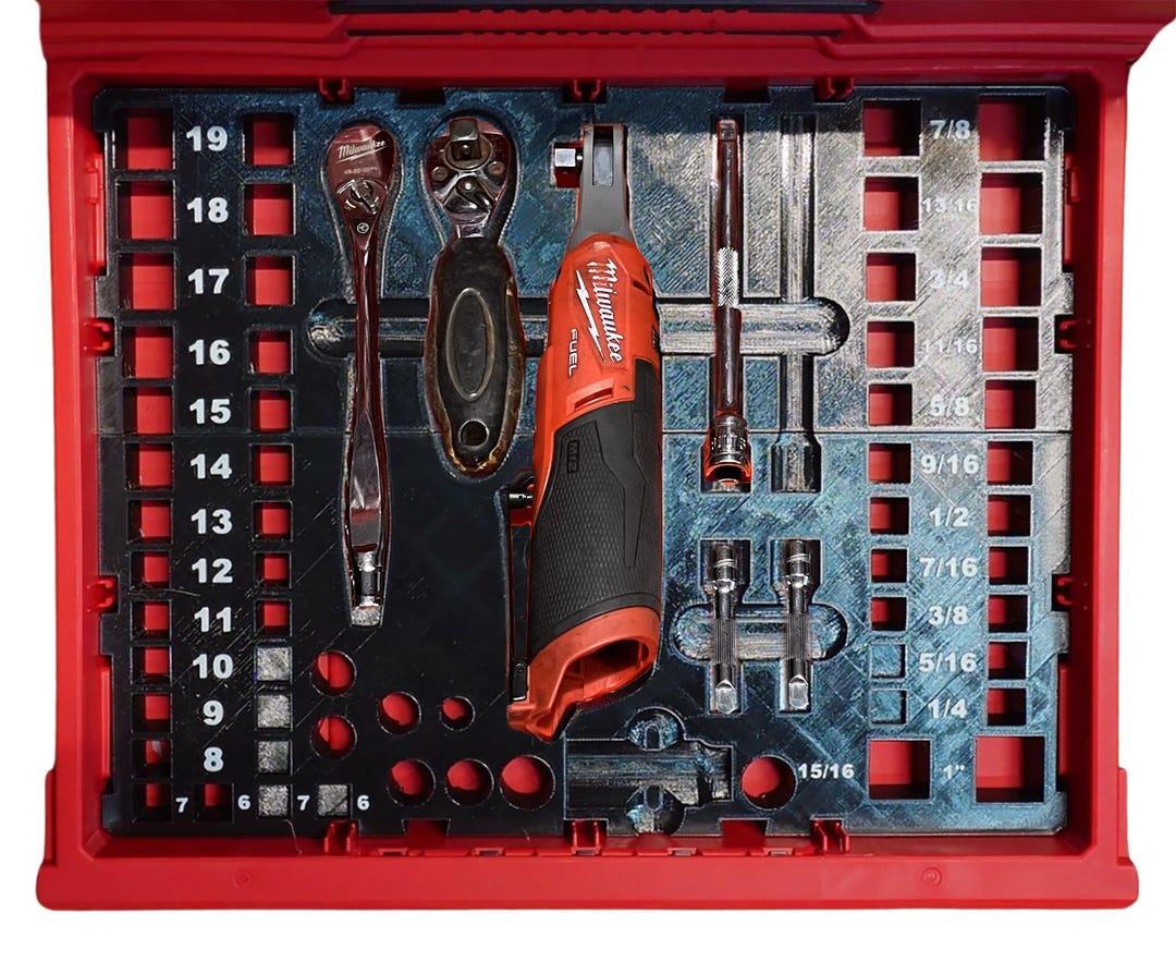 Socket Set Organizer for Milwaukee Drawer Packout – 56 Piece & 11 ...