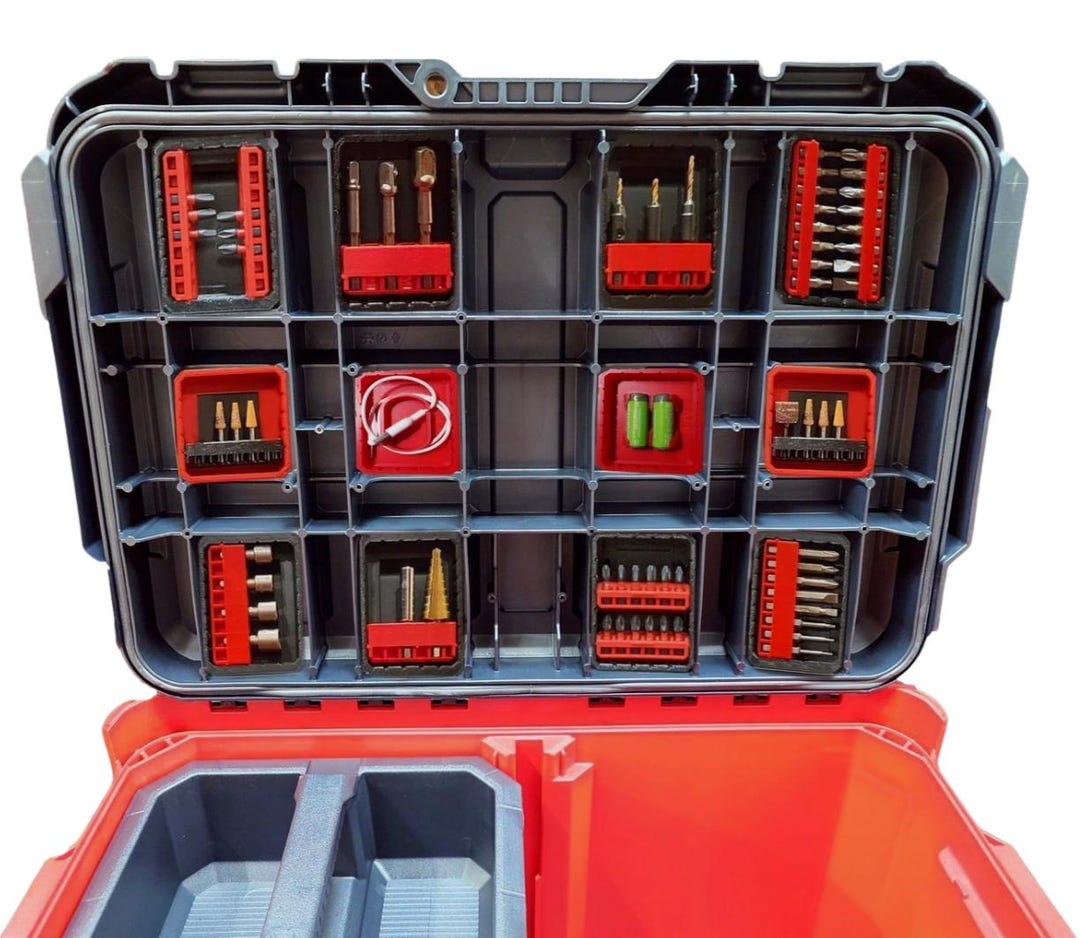 Packout Lid Organizer: Drill & Driver Bit Storage for Milwaukee Packout ...