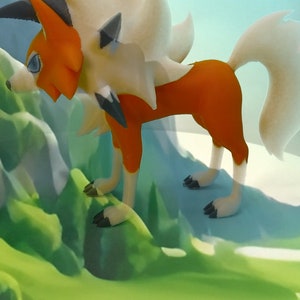 LYCANROC DUSK Figurine Model Multiple Sizes Fully Colored or Uncolored ...