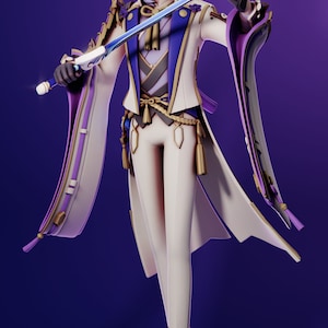 Kamisato Ayato | Model Figure | Fully Colored or DIY Unpainted | Custom ...