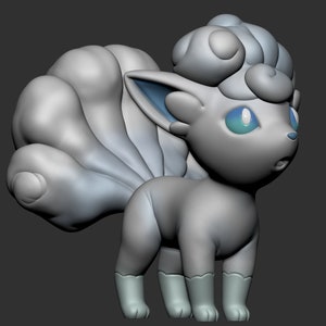 ALOLAN VULPIX Figurine Model Multiple Sizes Fully Colored or Uncolored ...