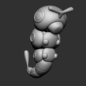 CATERPIE Figurine Model Multiple Sizes Fully Colored or Uncolored - Etsy