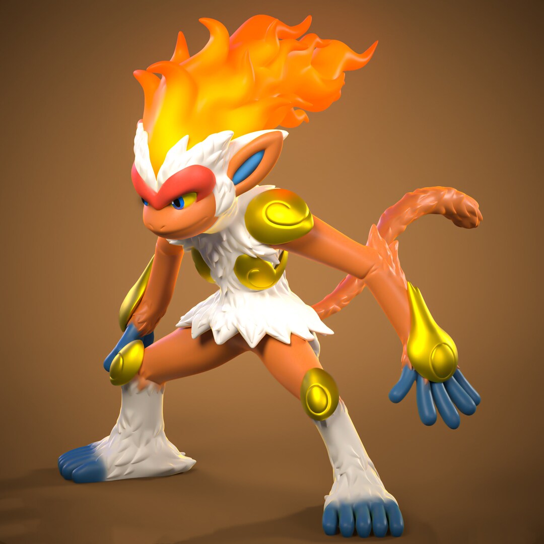 INFERNAPE Figurine Model Multiple Sizes Fully Colored or Uncolored - Etsy