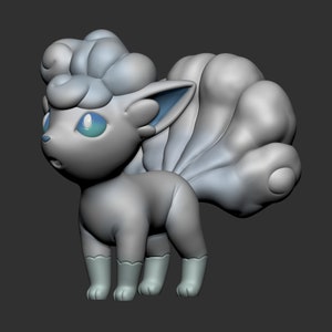 ALOLAN VULPIX Figurine Model Multiple Sizes Fully Colored or Uncolored ...