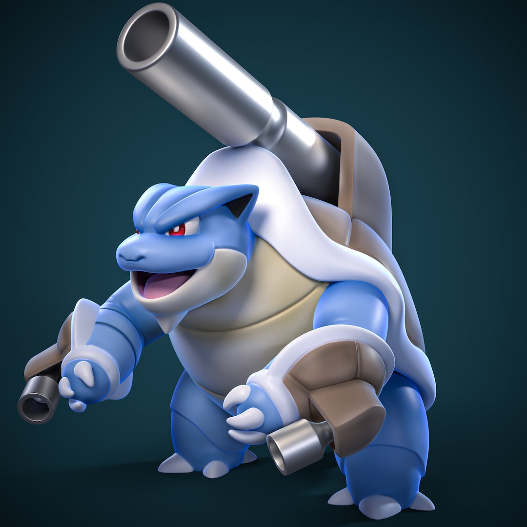 MEGA BLASTOISE Figurine Model Multiple Sizes Fully Colored or Uncolored ...