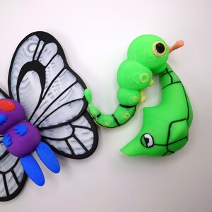 Caterpie Metapod Butterfree Model Figure Fully Colored or DIY Unpainted ...