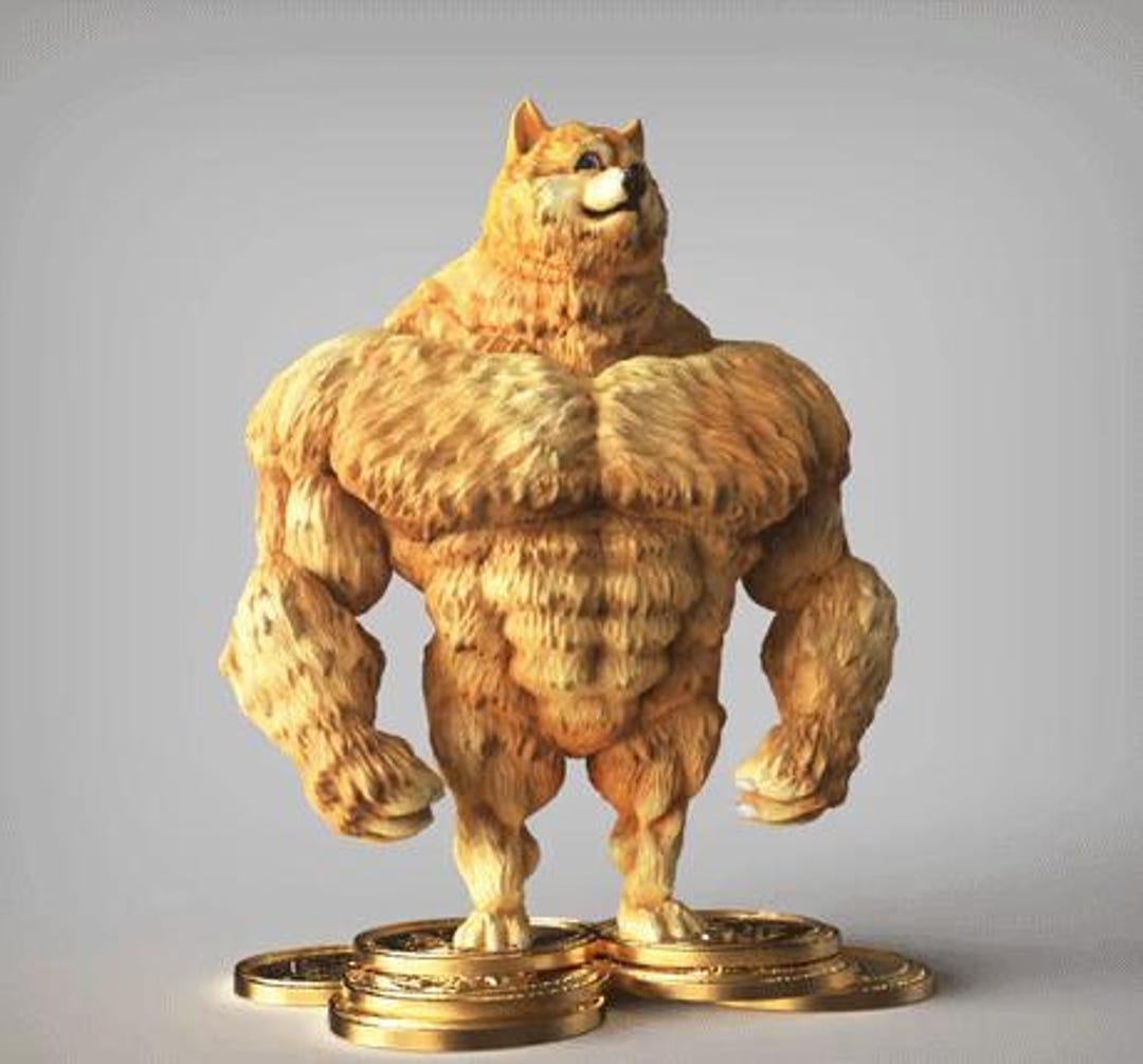 SWOLE DOGE Meme-shiba Inu Figurine Model Multiple Sizes Fully Colored ...