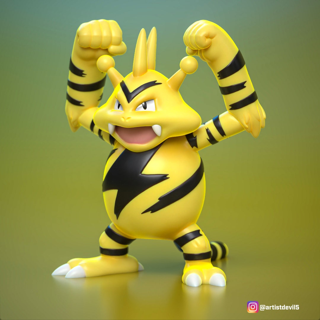 ELECTABUZZ Figurine Model Multiple Sizes Fully Colored or Uncolored - Etsy