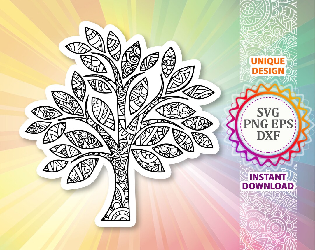 Tree Mandala Svg Tree Art Svg Tree Wall Decal Svg Tree - Etsy Australia