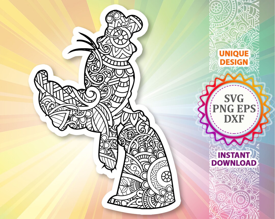 Goofy Svg Files Goofy Silhouette Svg Goofy Mandala Svg - Etsy UK