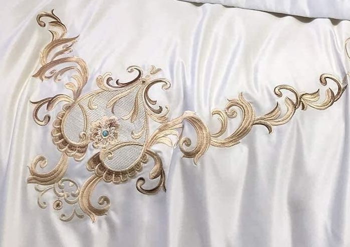 Floral Embroidered Duvet Cover Set 400 Thread Count Cotton Sateen 1 ...