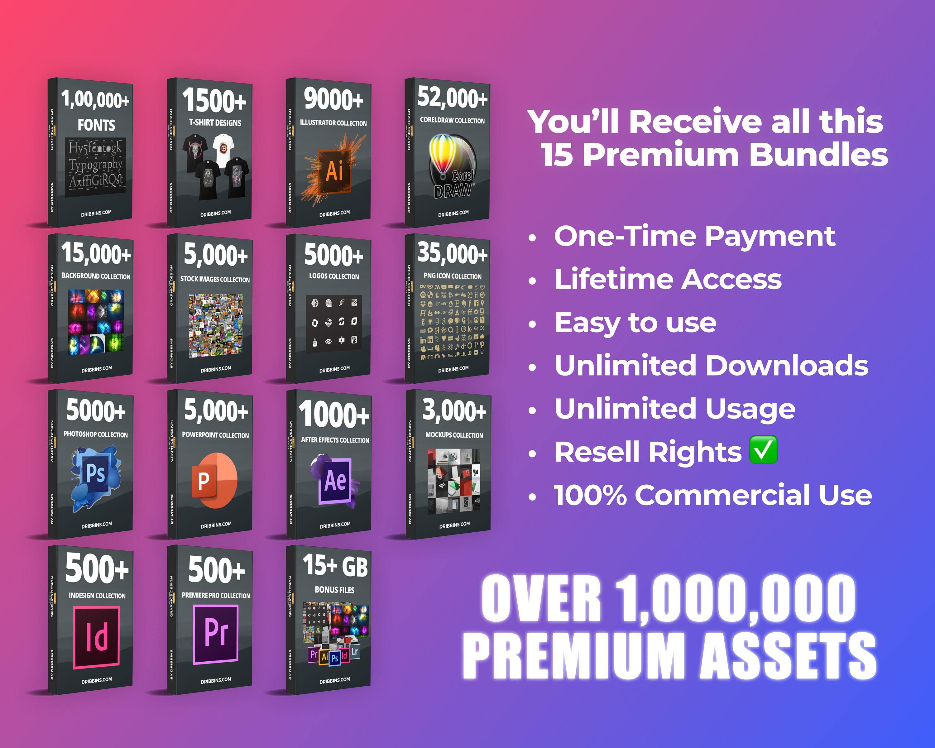 All in One Graphic Design Bundle, Fonts Bundle, Mockups, Templates ...