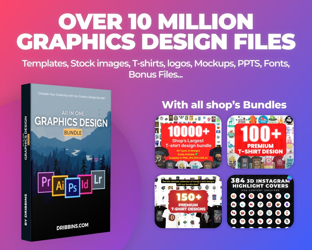All in One Graphic Design Bundle, Fonts Bundle, Mockups, Templates ...