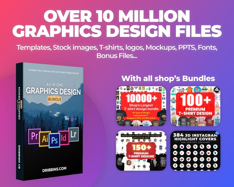 All in One Graphic Design Bundle, Fonts Bundle, Mockups, Templates ...
