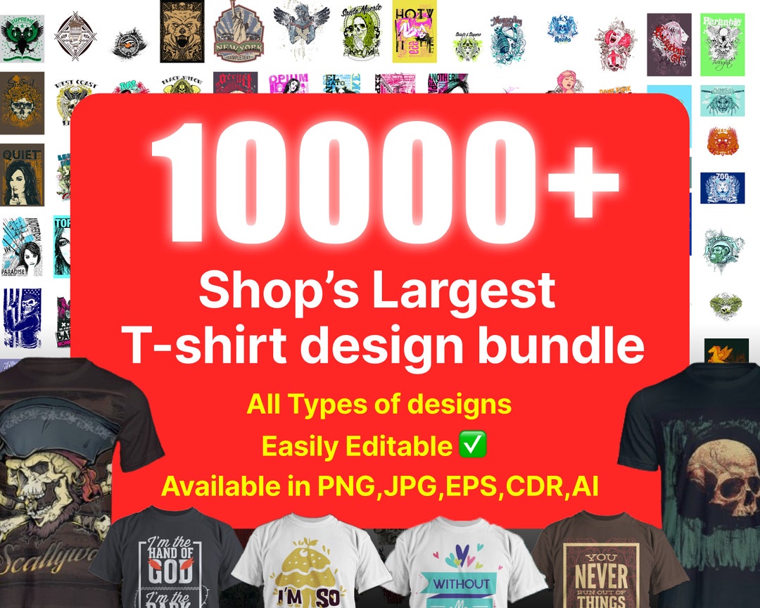 10,000+ Premium T-shirt Designs Mega Bundle | Vintage-retro Design ...