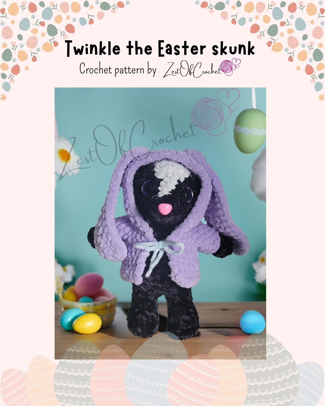 Twinkle the Easter Skunk - Crochet Pattern - Etsy