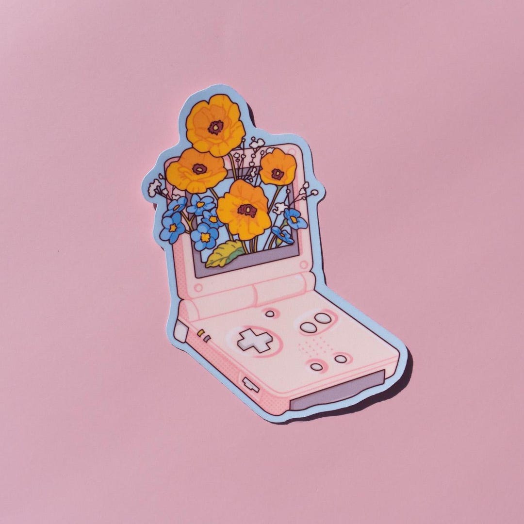 Game Boy Advance SP Vinyl Sticker, Decal, Nintendo Sticker, Cute, Retro ...