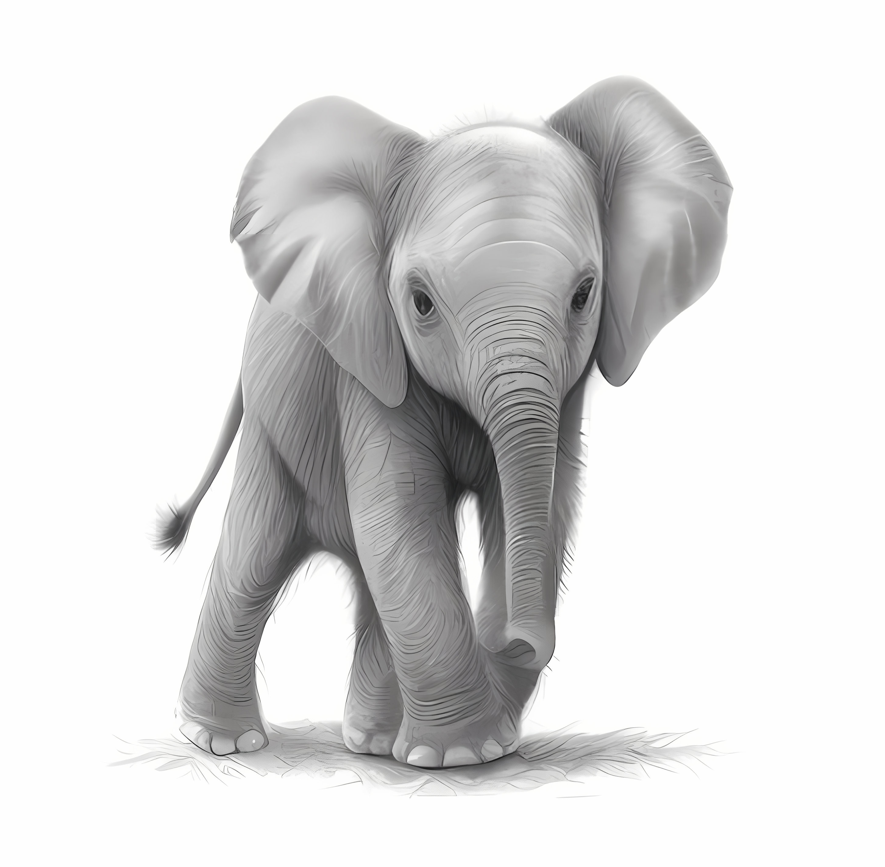 Elephant White Background