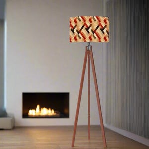 Wood Floor Lamp Mid Century Modern Tall Lamp Housewarming Gift Living ...
