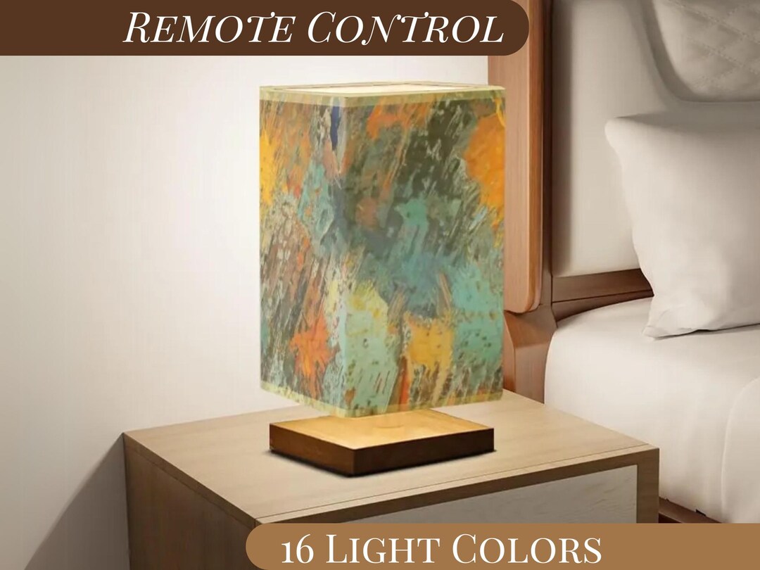 Table Lamp With Remote Control for Bedroom Watercolor Paint Splatter ...