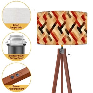Wood Floor Lamp Mid Century Modern Tall Lamp Housewarming Gift Living ...