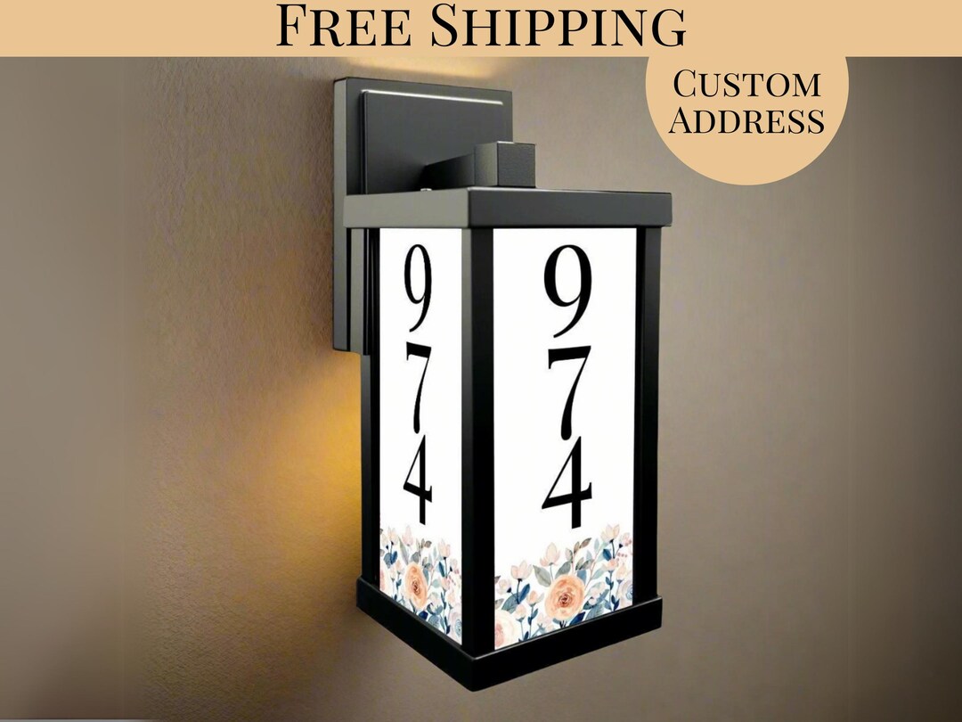 Porch Lighting Fixture Custom Address Number Outdoor Wall Light ...