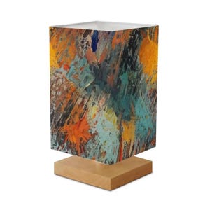 Table Lamp With Remote Control for Bedroom Watercolor Paint Splatter ...