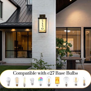 Outdoor Wall Light Personalized With House Number Floral Wall Sconce ...