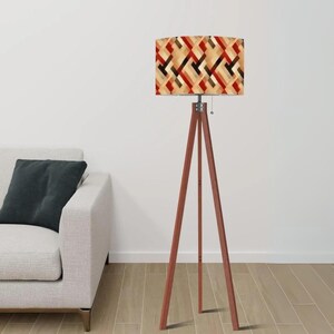 Wood Floor Lamp Mid Century Modern Tall Lamp Housewarming Gift Living ...