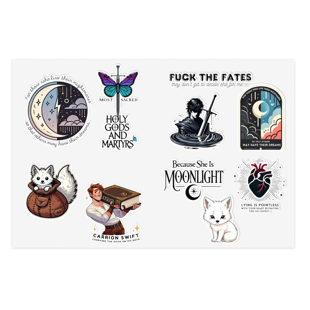 Quicksilver Sticker Sheet | Kingfisher | Romantasy Book Callie Hart ...