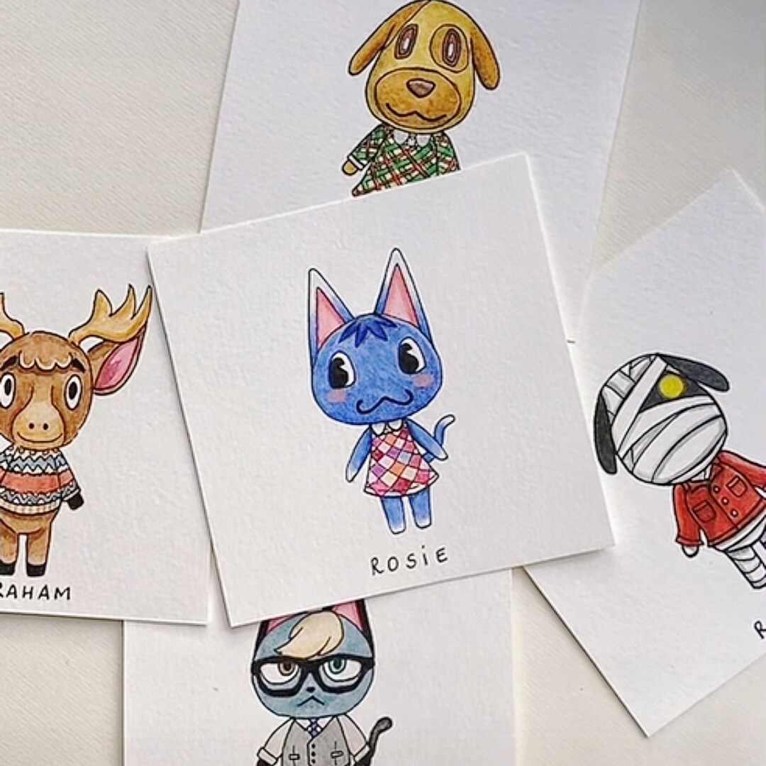 Villager Animal Crossing watercolor Drawing - Etsy