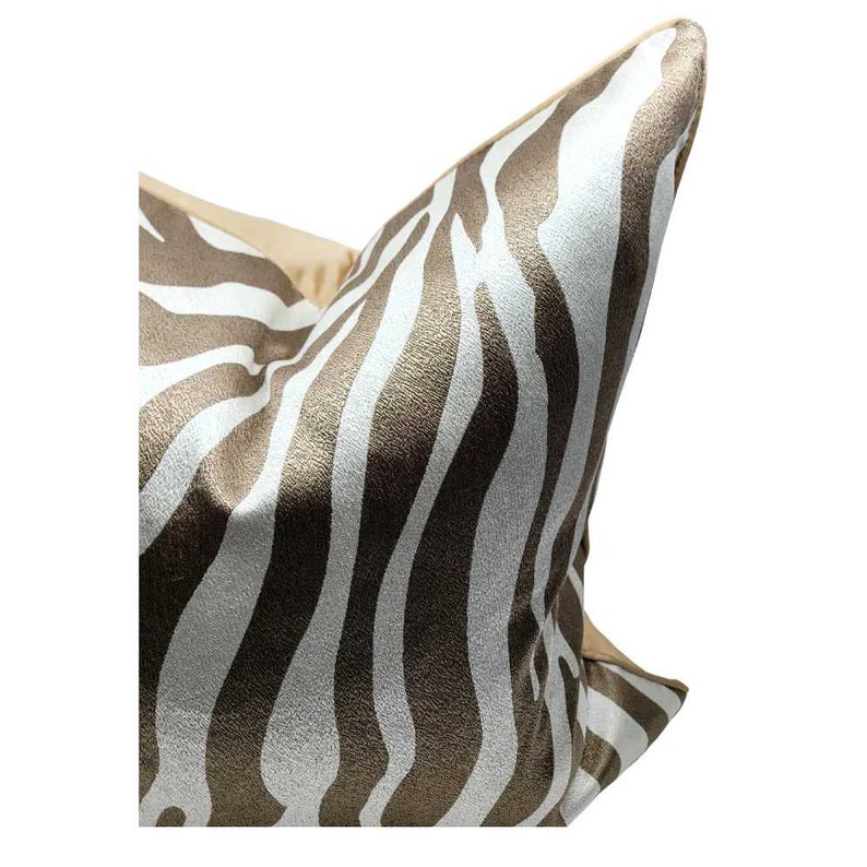 22x22 Designer Zebra Throw Pillow Cover, Black/ivory, Tan/ivory Pillow Color, Animal Pillow ...
