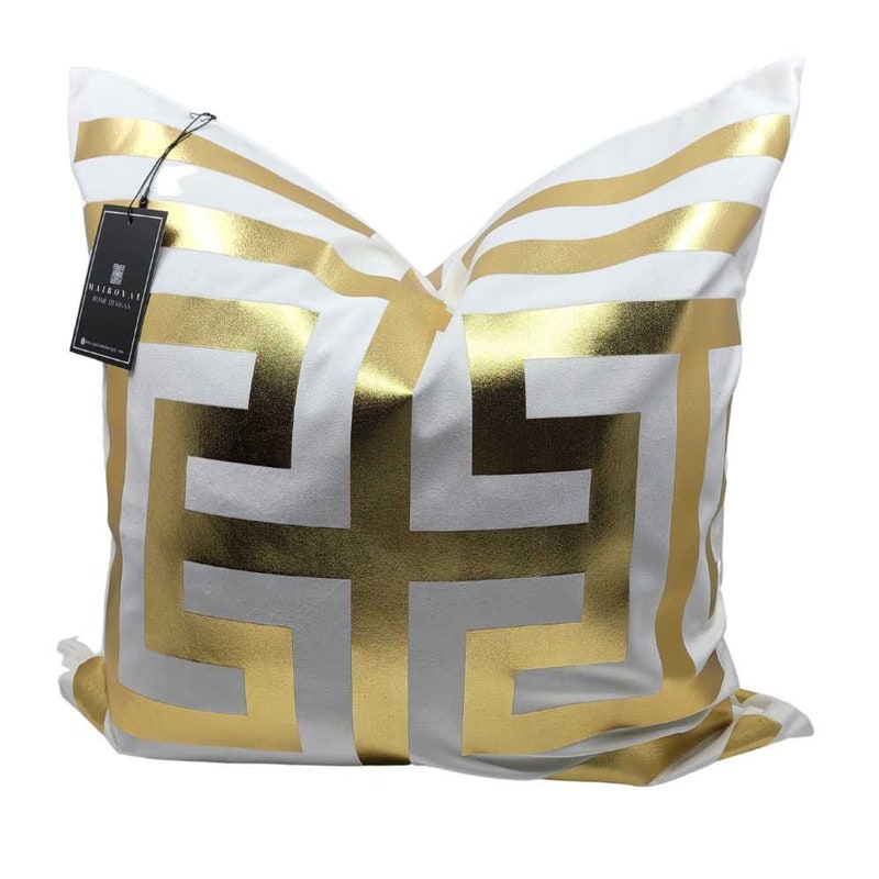 Velvet Greek Key Pillow - Etsy