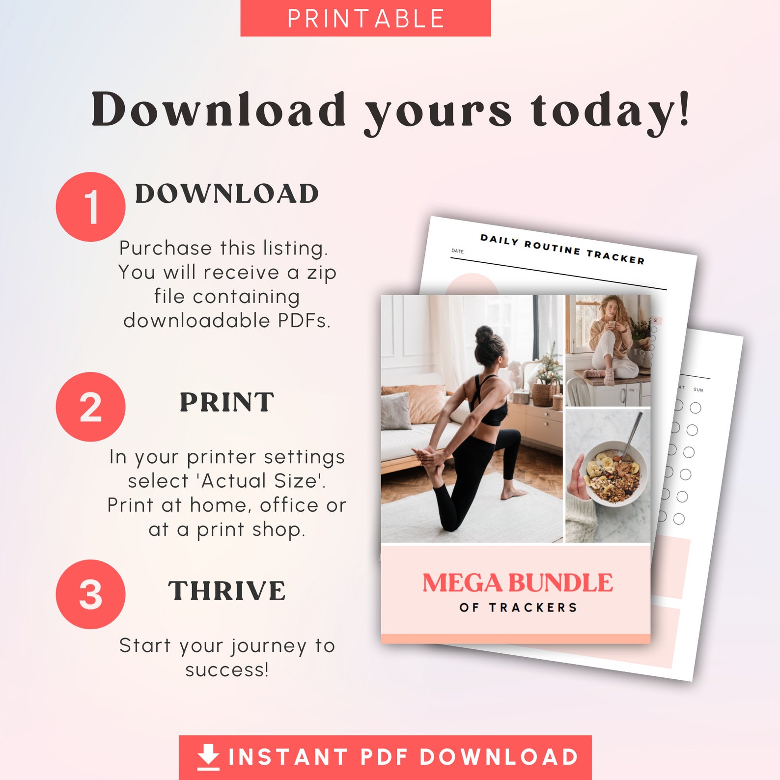 Printable Life Tackers to Thrive in 2024 Bundle Habit Tracker, Weight ...