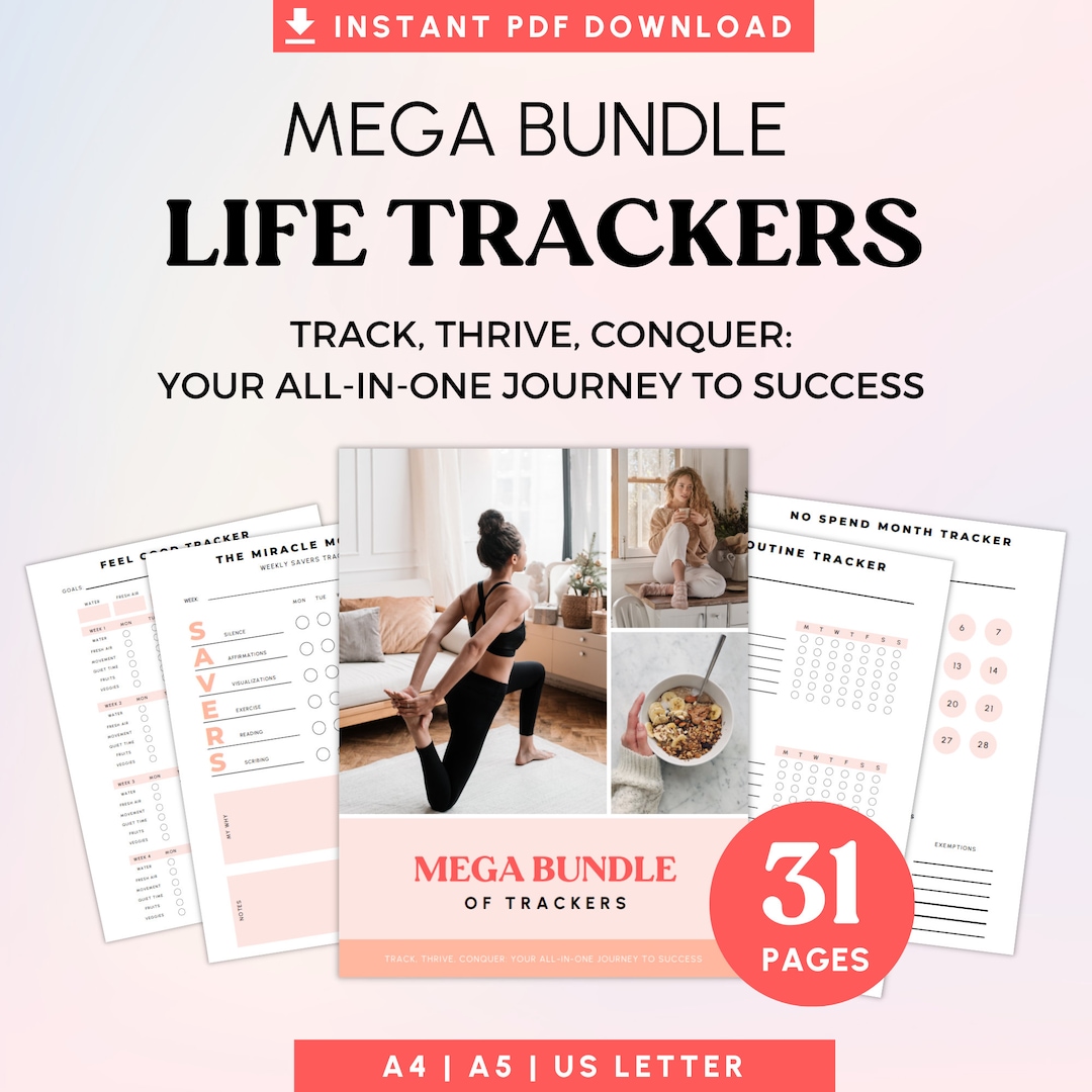 Printable Life Tackers to Thrive in 2024 Bundle Habit Tracker, Weight ...