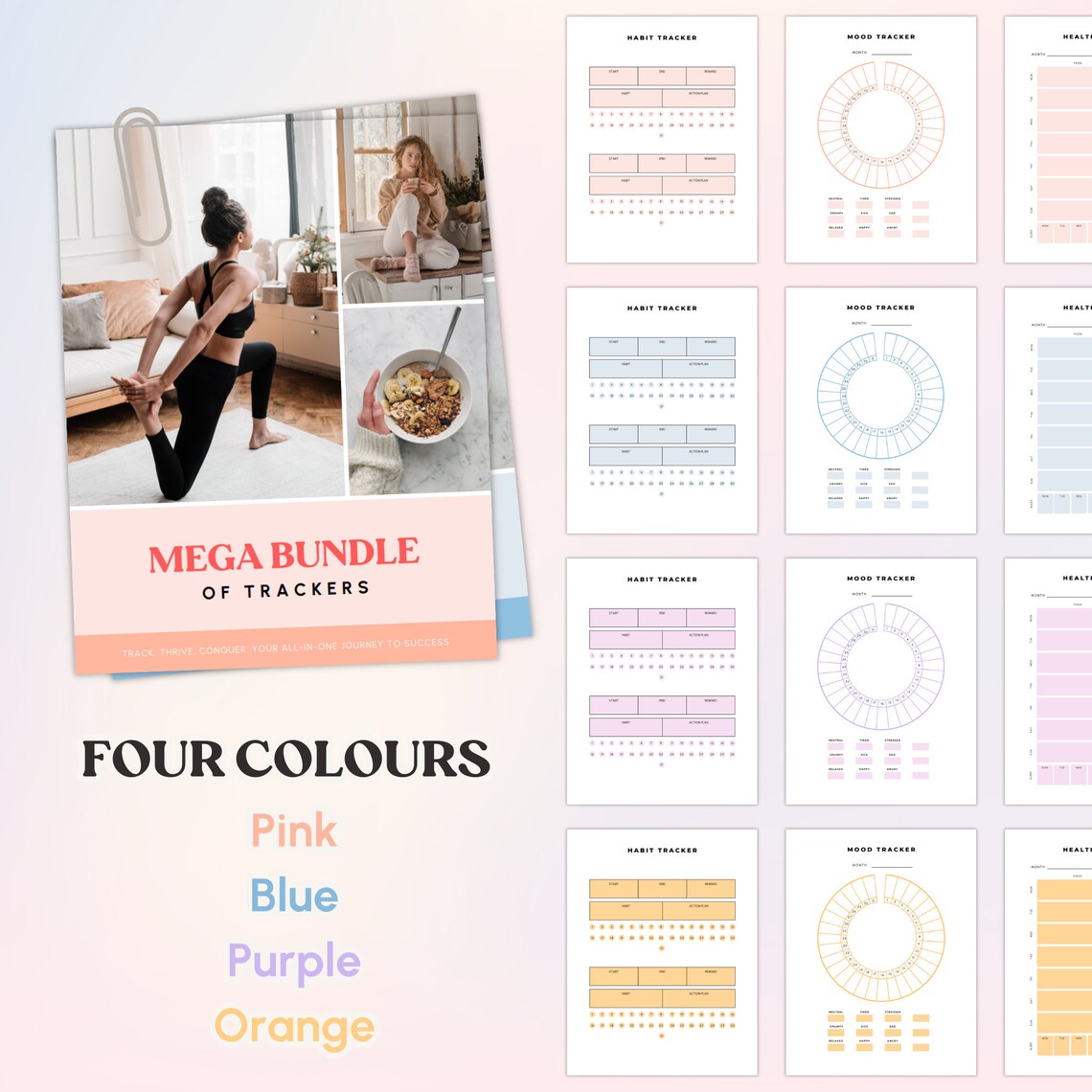 Printable Life Tackers to Thrive in 2024 Bundle Habit Tracker, Weight ...