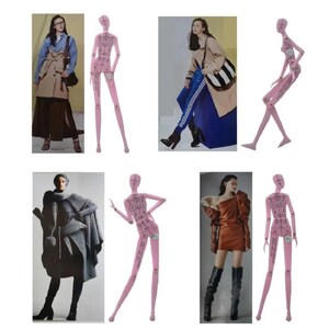 Women's Figure Template, 2pcs, Plastic, Combination Board, Human Body ...