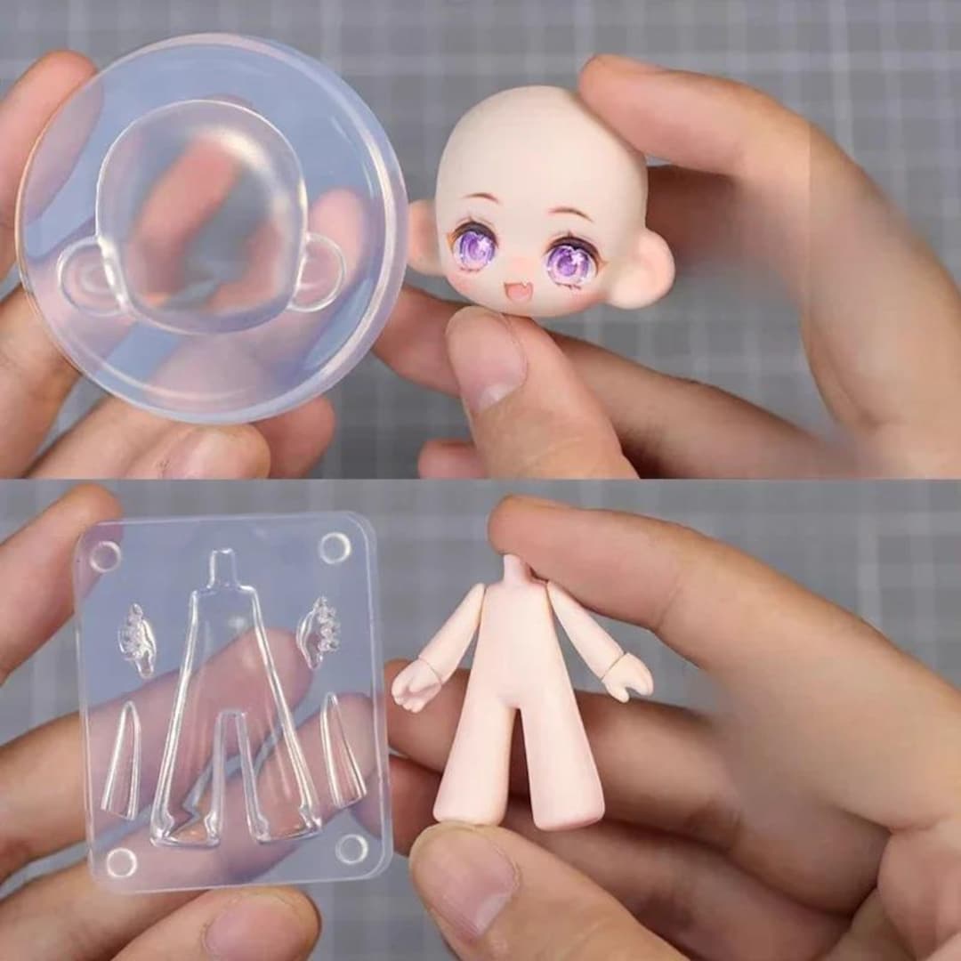 Ultralight Clay Doll Face Mold, Highly Transparent Silicone, Polymer Q ...