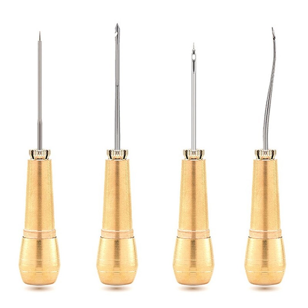 Leather Sewing Awl, 3pcs, Straight/curved Hooks, Copper Tapper Shank ...