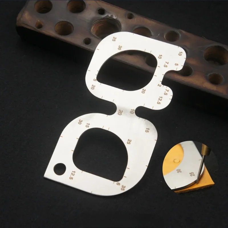 Leather Cutting Template, Stainless Steel, Rounded Corner Ruler, Crafts ...