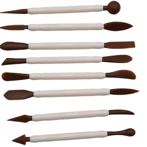 Clay Sculpting Tools, 8pcs, Plastic+silicone, Assorted Shapes, Double ...