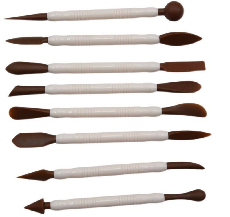 Clay Sculpting Tools, 8pcs, Plastic+silicone, Assorted Shapes, Double ...