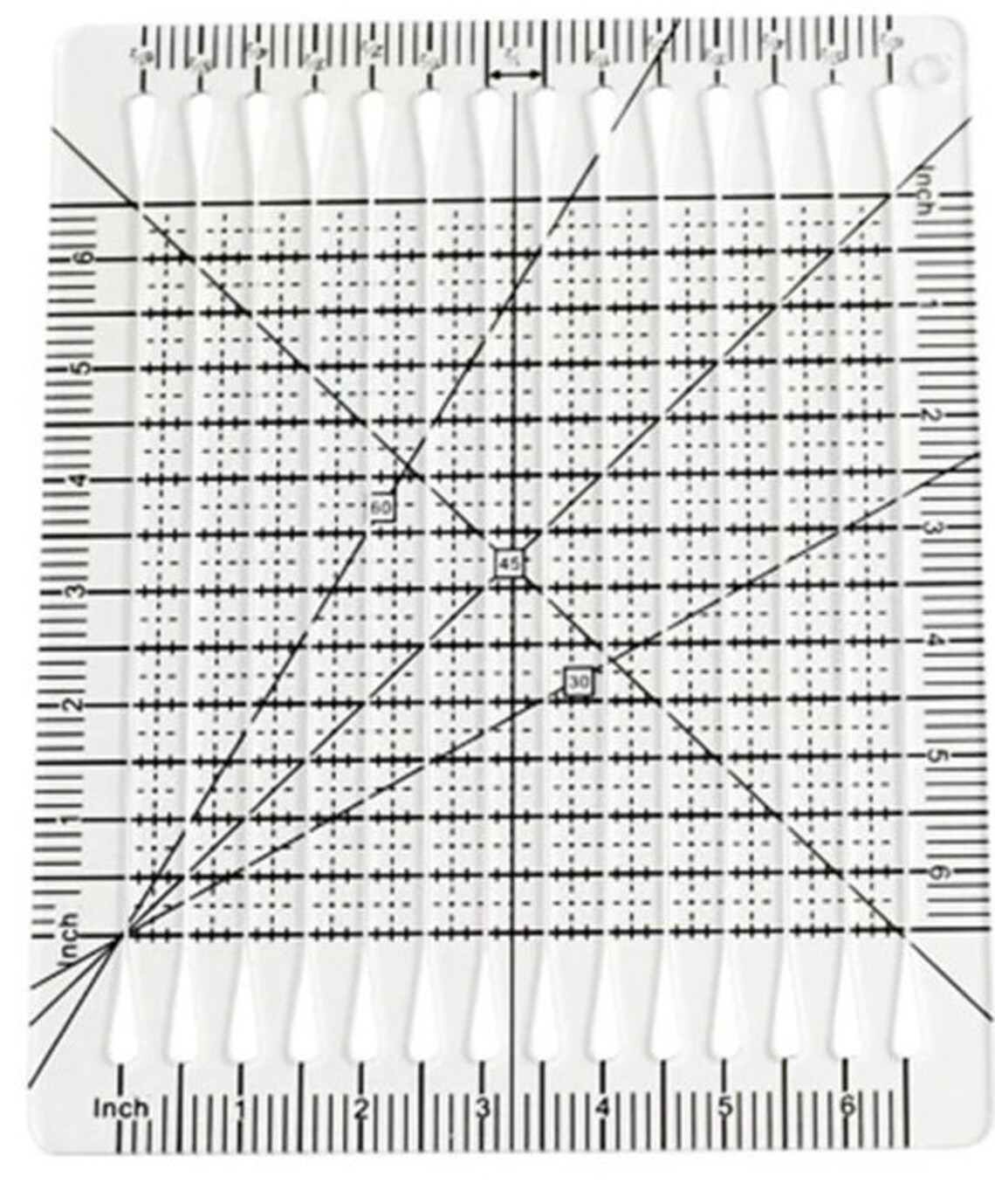 Slotted Quilting Ruler, Transparent Acrylic, Non-slip Surface, DIY ...