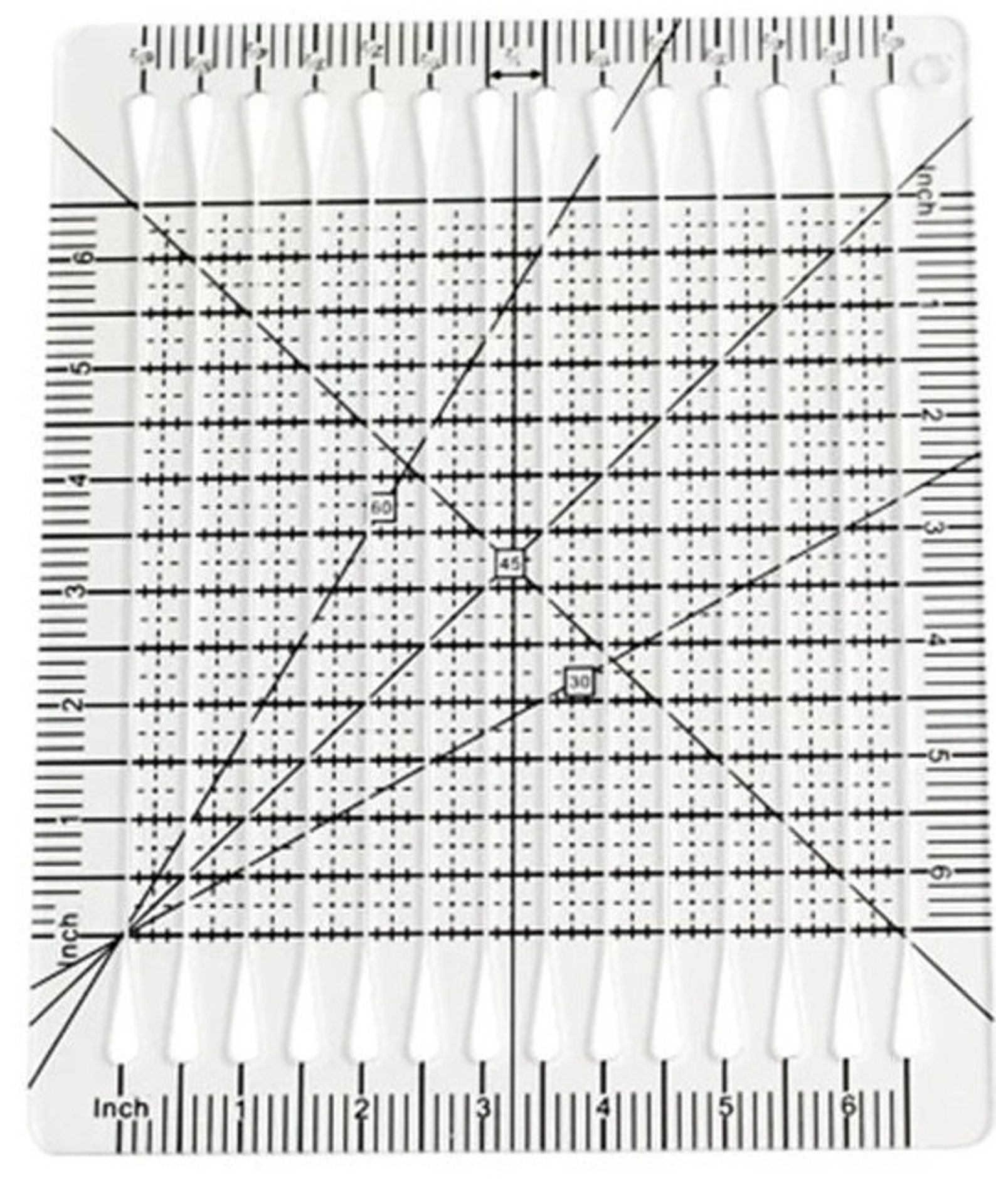 Slotted Quilting Ruler, Transparent Acrylic, Non-slip Surface, DIY ...