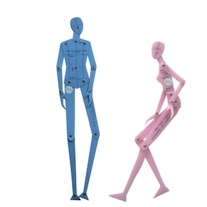 Women's Figure Template, 2pcs, Plastic, Combination Board, Human Body ...